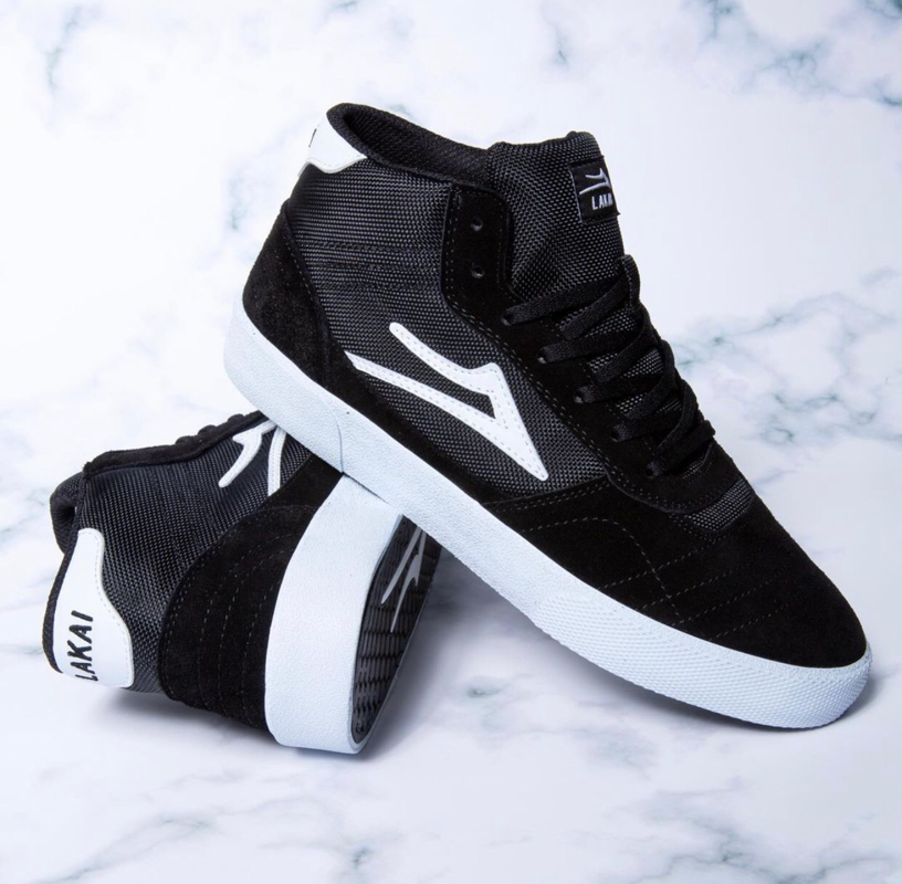 LAKAI CAMBRIDGE MID - BLACK/WHITE SUEDE | Foreverfly Skate